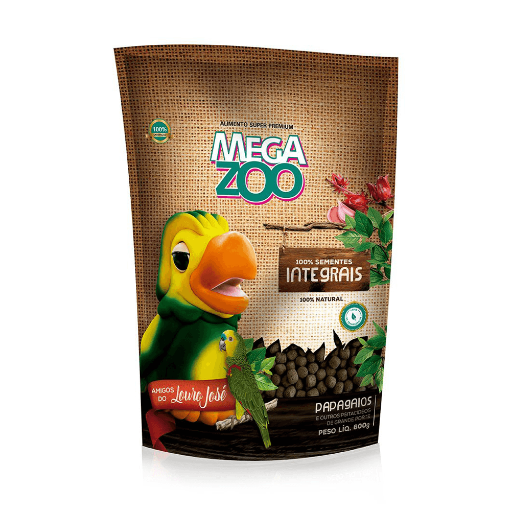 Ração Megazoo Integral Amigos Do Louro José Para Papagaio - 600 G Ração Megazoo Integral Amigos Do Louro José Para Papagaio - 600 G